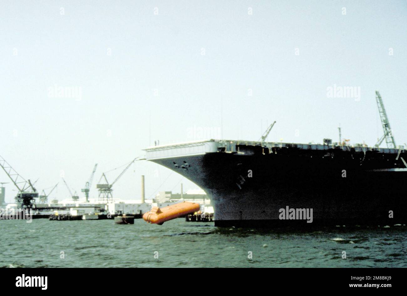 An 82,700-pound test sled nears the water after being launched from the ...