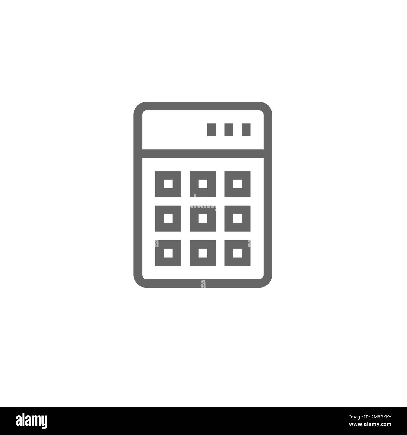 Calculator line icon. Graphic resource template, vector illustration ...