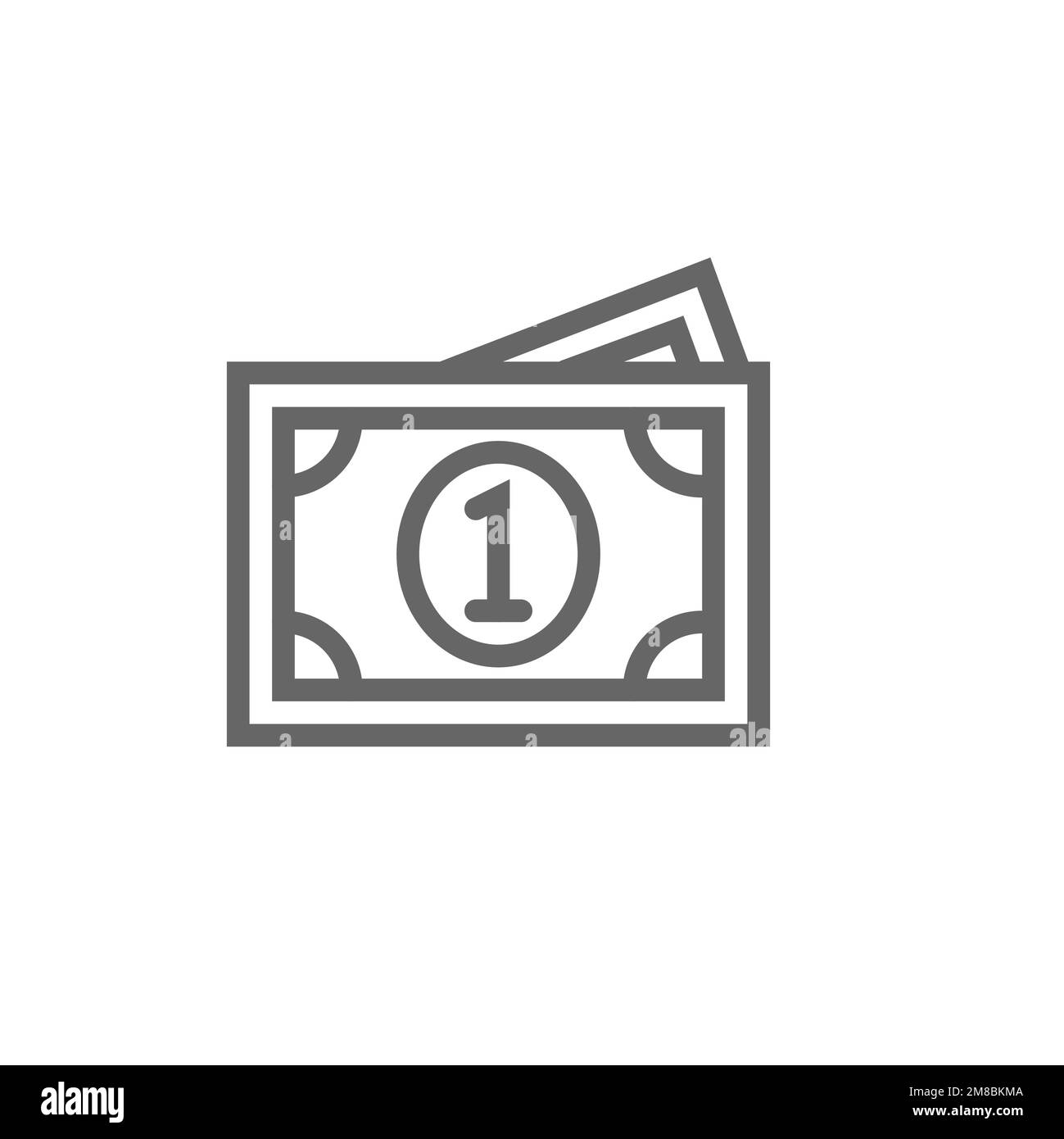 $1 line icon. Graphic resource template, vector illustration Stock ...