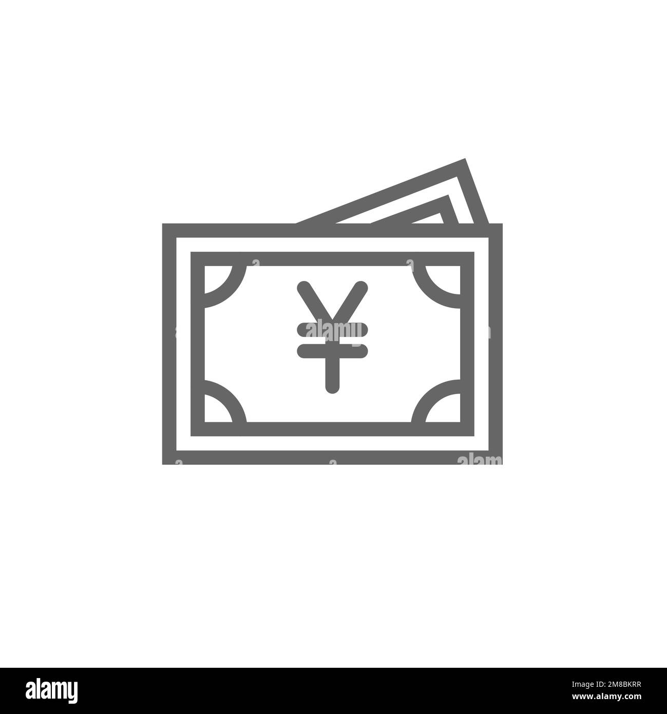 RMB note line icon. Graphic resource template, vector illustration ...