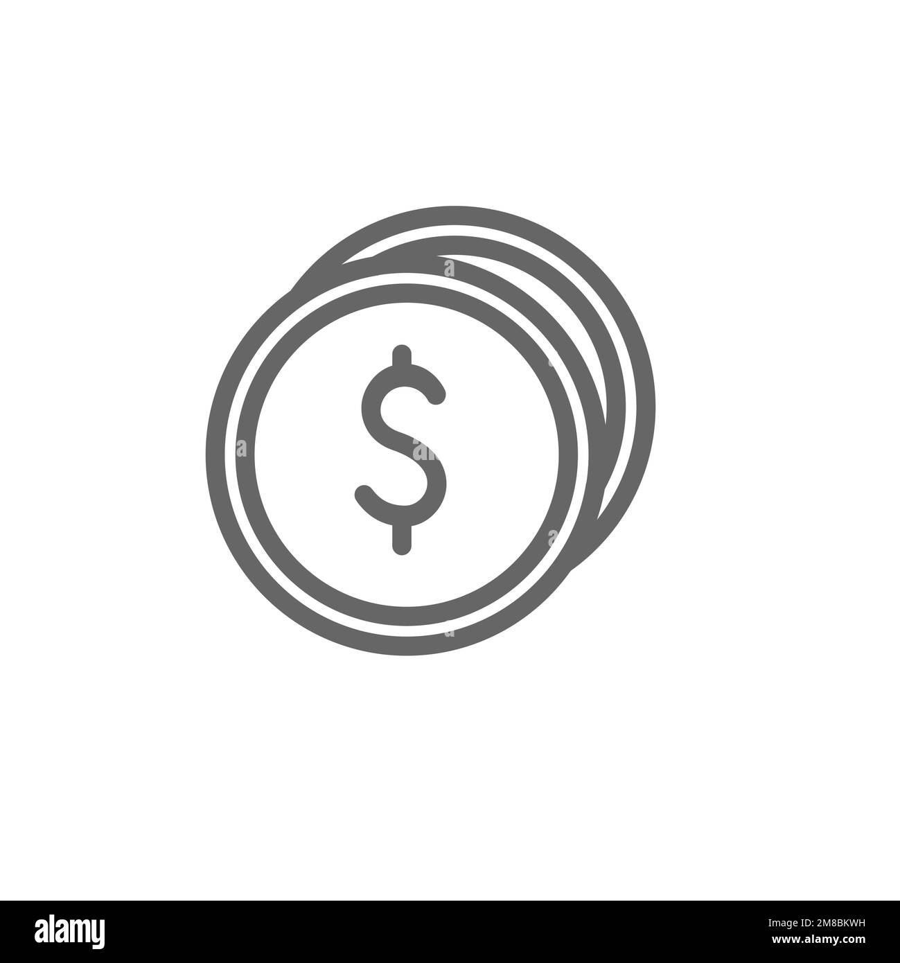Two coin line icons. Graphic resource template, vector illustration ...