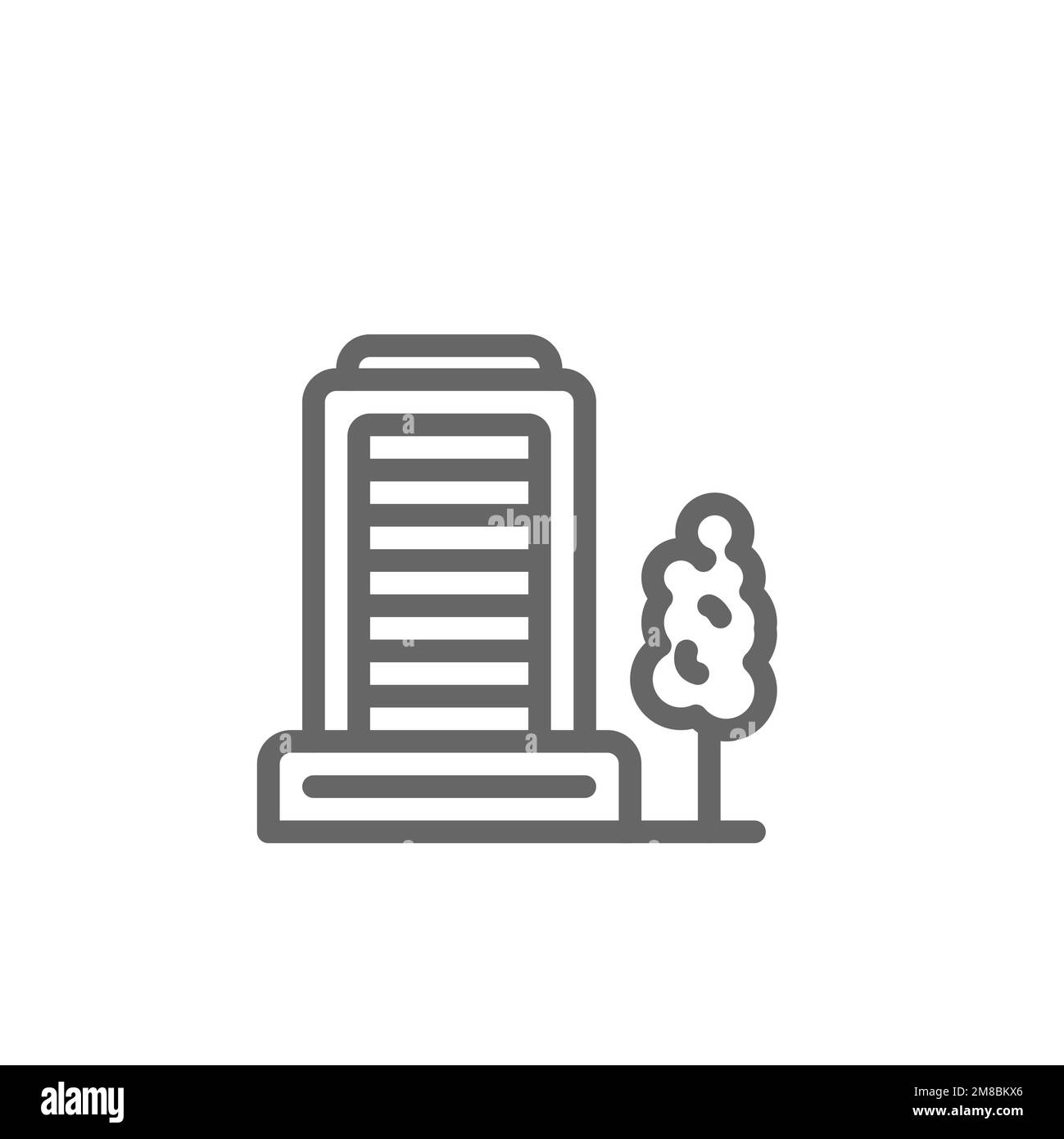 Commercial building line icon. Graphic resource template, vector ...