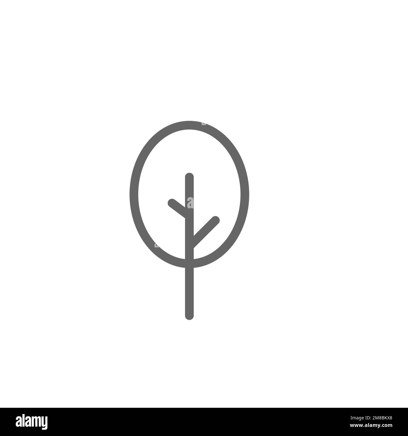 Simple tree line icon. Graphic resource template, vector illustration ...