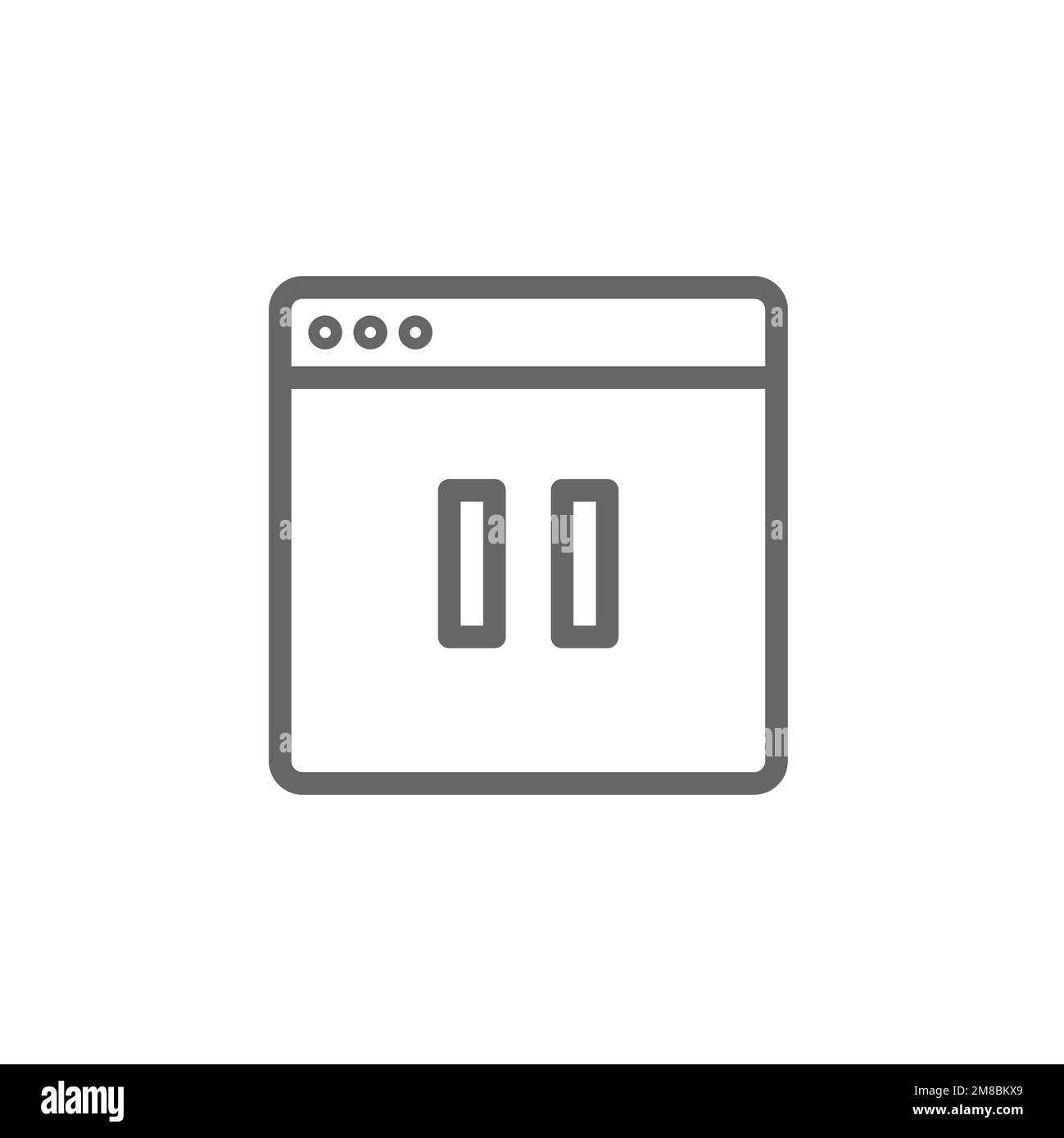 Pause the media window line icon. Graphic resource template, vector ...