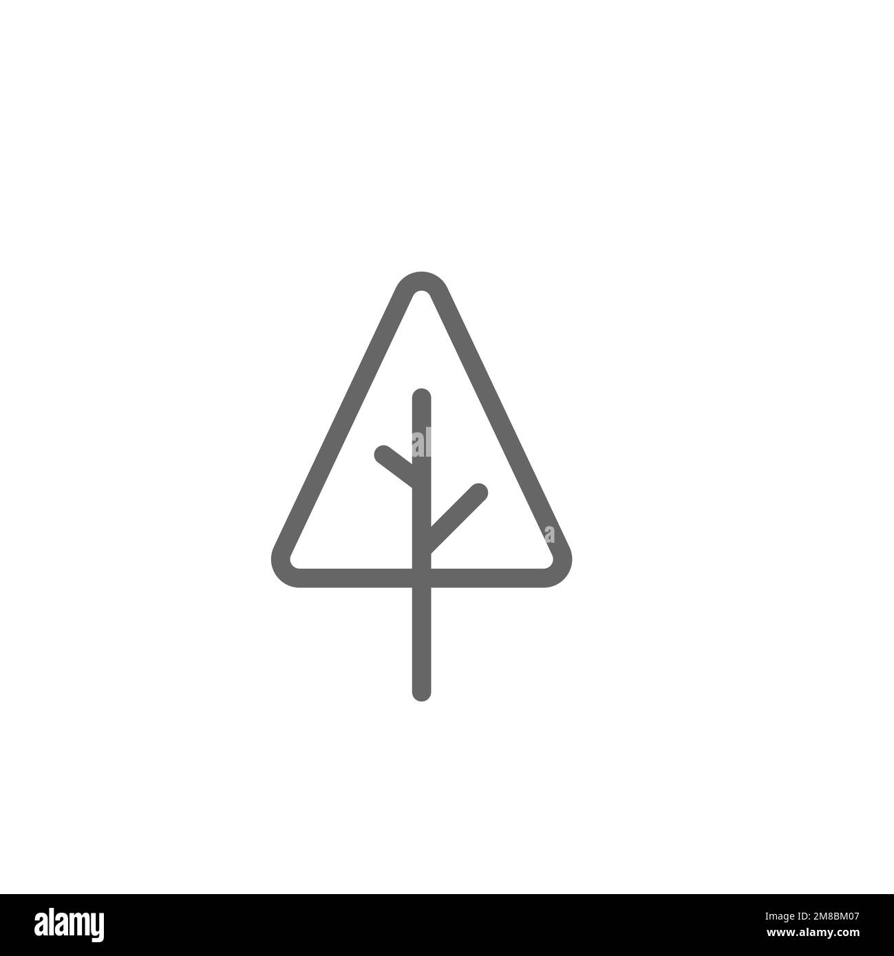 Simple tree line icon. Graphic resource template, vector illustration ...