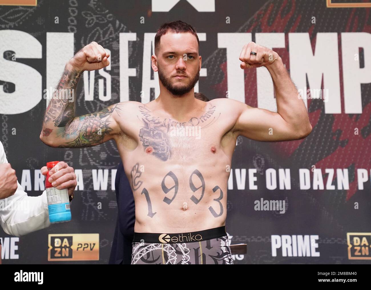 Ryan Taylor during the weigh-in at BOXPARK Wembley, London. Picture ...