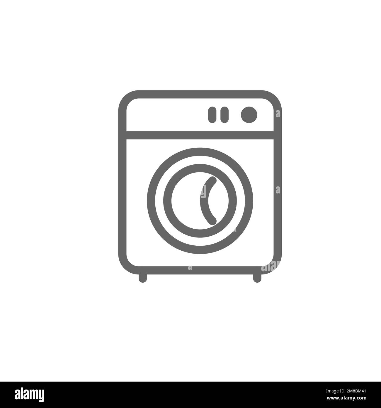 Cylinder washing machine line icon. Graphic resource template, vector ...