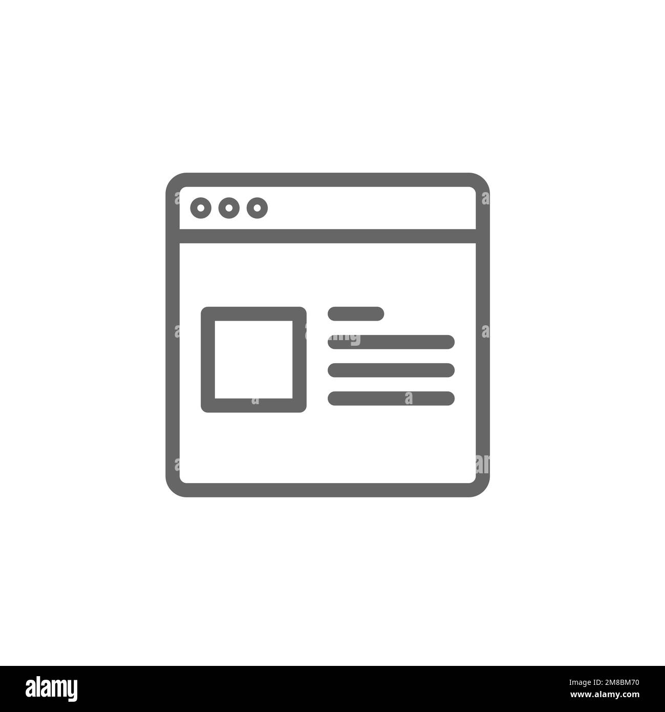 Article window line icon. Graphic resource template, vector ...