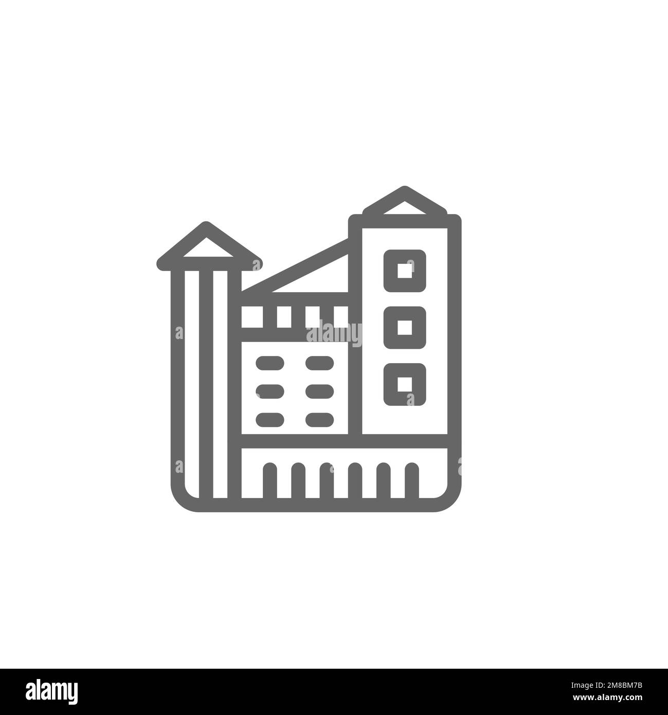 Commercial building line icon. Graphic resource template, vector ...