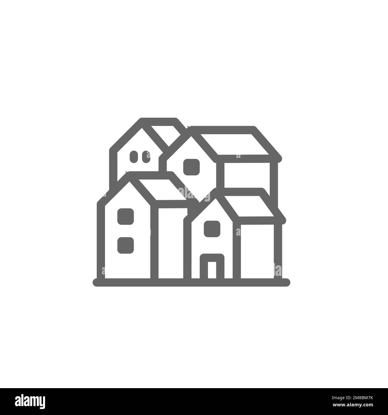 Residential area line icon. Graphic resource template, vector ...