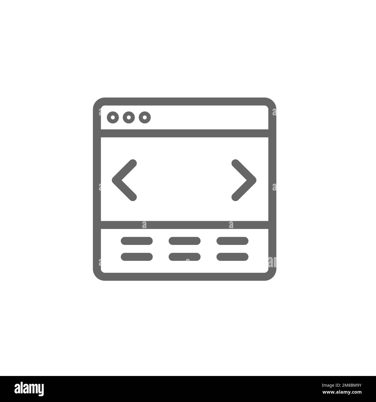 Terminal window line icon. Graphic resource template, vector ...