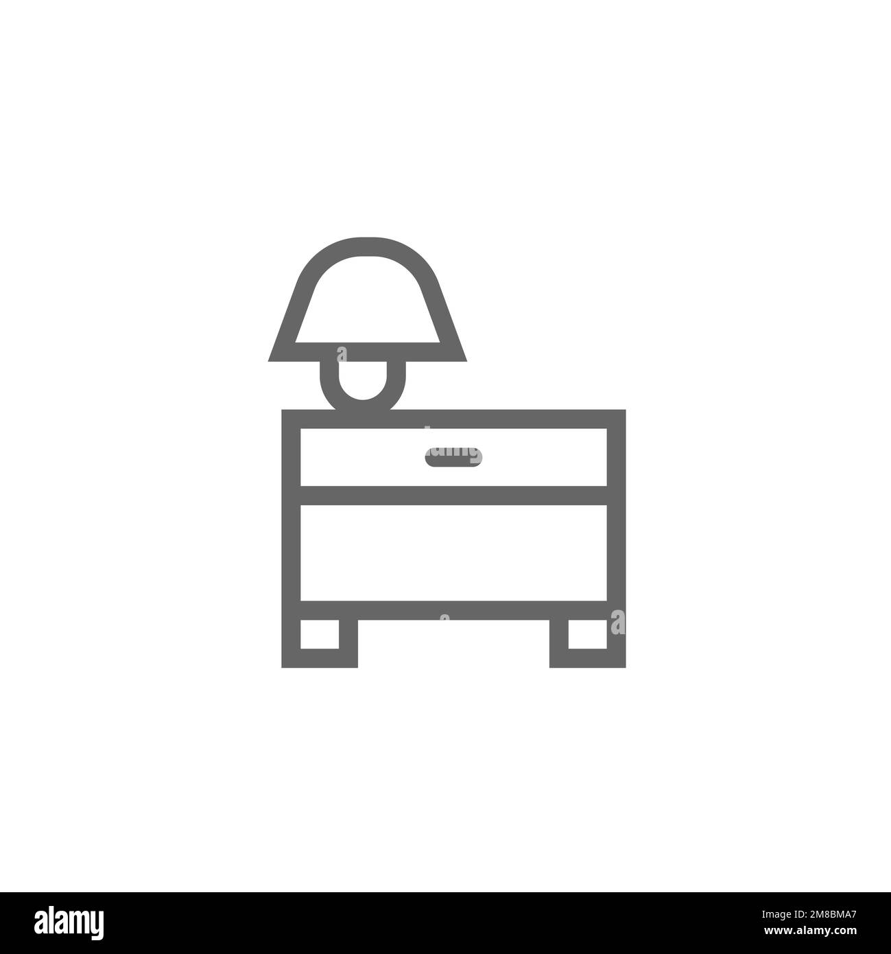 Bedside cabinet line icon. Graphic resource template, vector ...