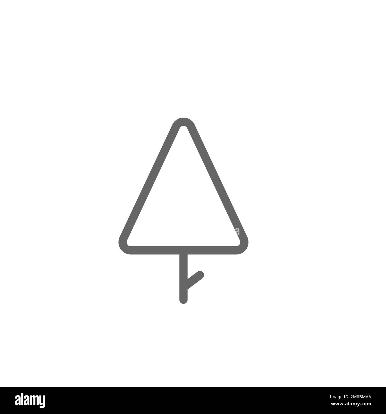 Simple tree line icon. Graphic resource template, vector illustration ...