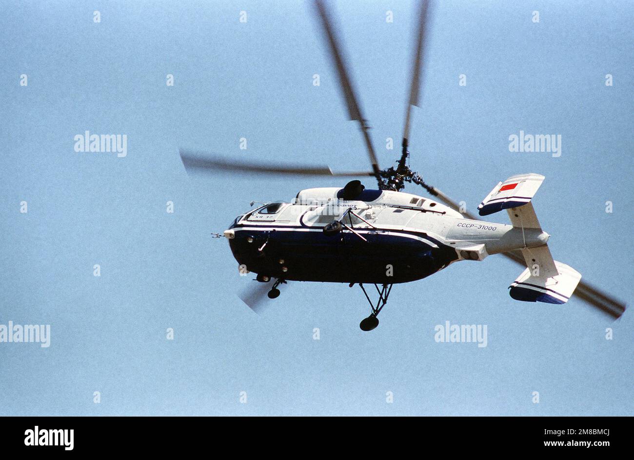 View of a Russian Ka 32T helicopter during a flight demonstration of ...
