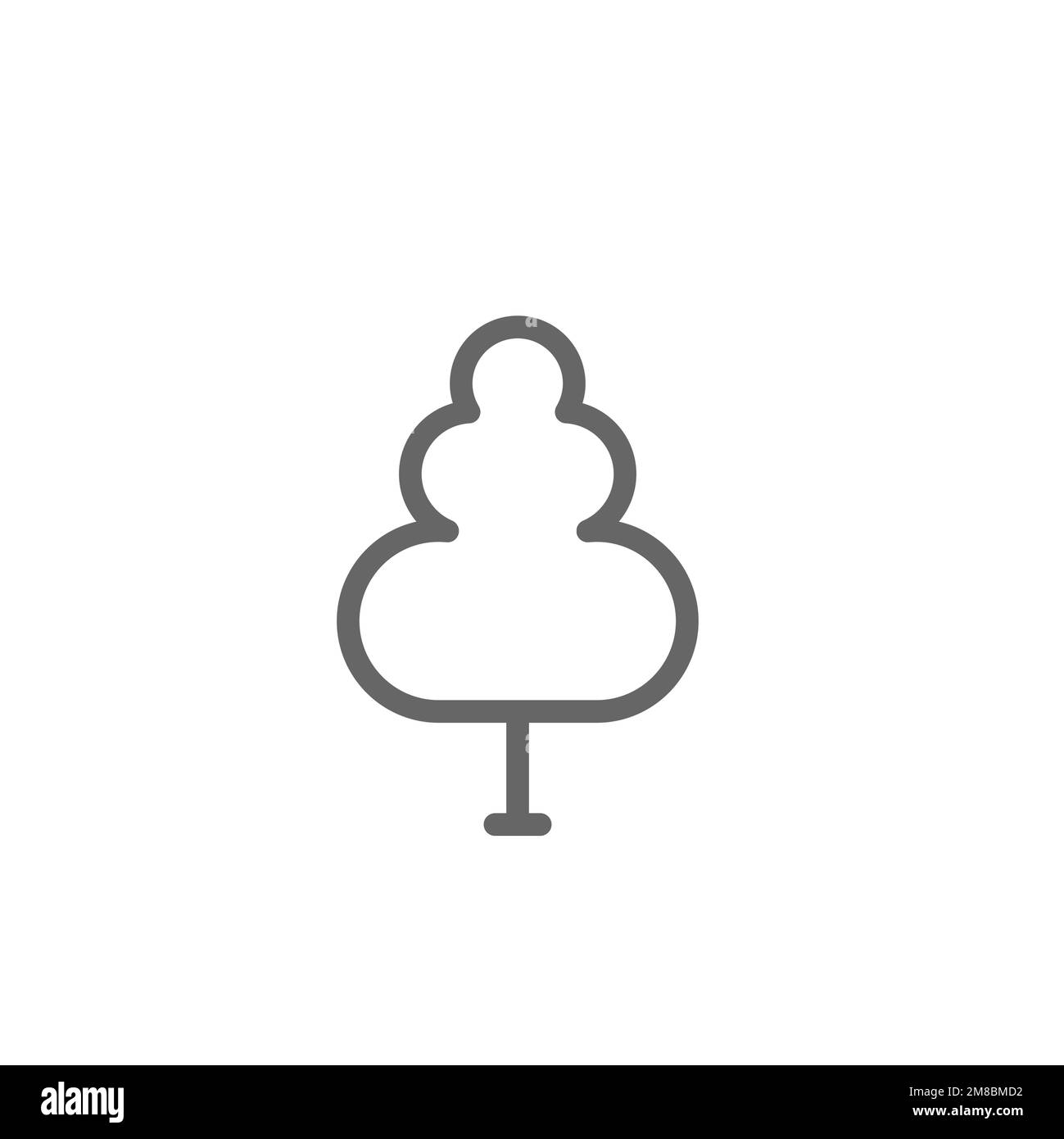 Simple tree line icon. Graphic resource template, vector illustration ...