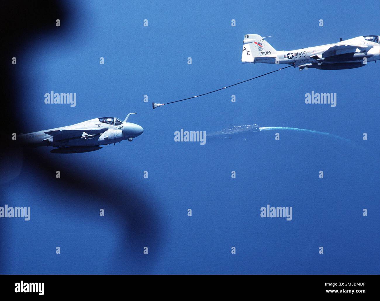 An air-to-air view of an Attack Squadron 176 (VA-176) A-6E Intruder ...