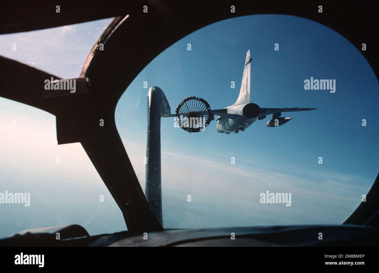 A rear view of an Attack Squadron 105 (VA-105) A-7E Corsair II aircraft ...