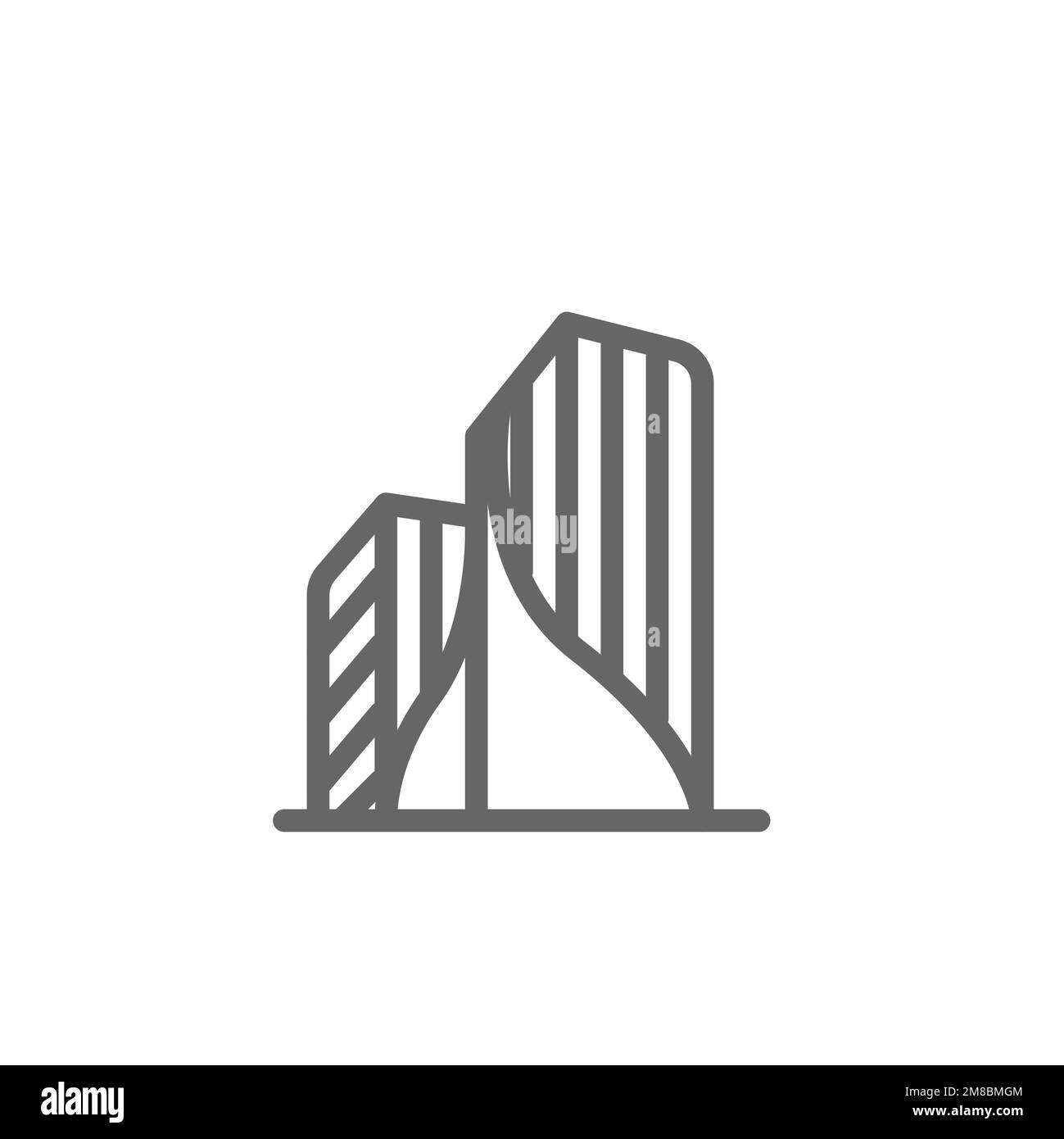 Line Icon Of Commercial Office Building Graphic Resource Template