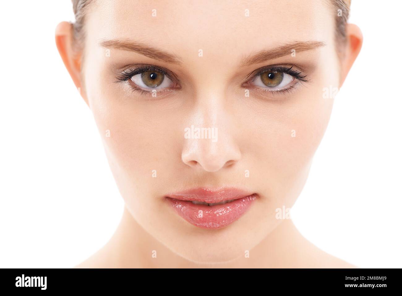 Face, beauty and woman in portrait with skin, skincare closeup with ...