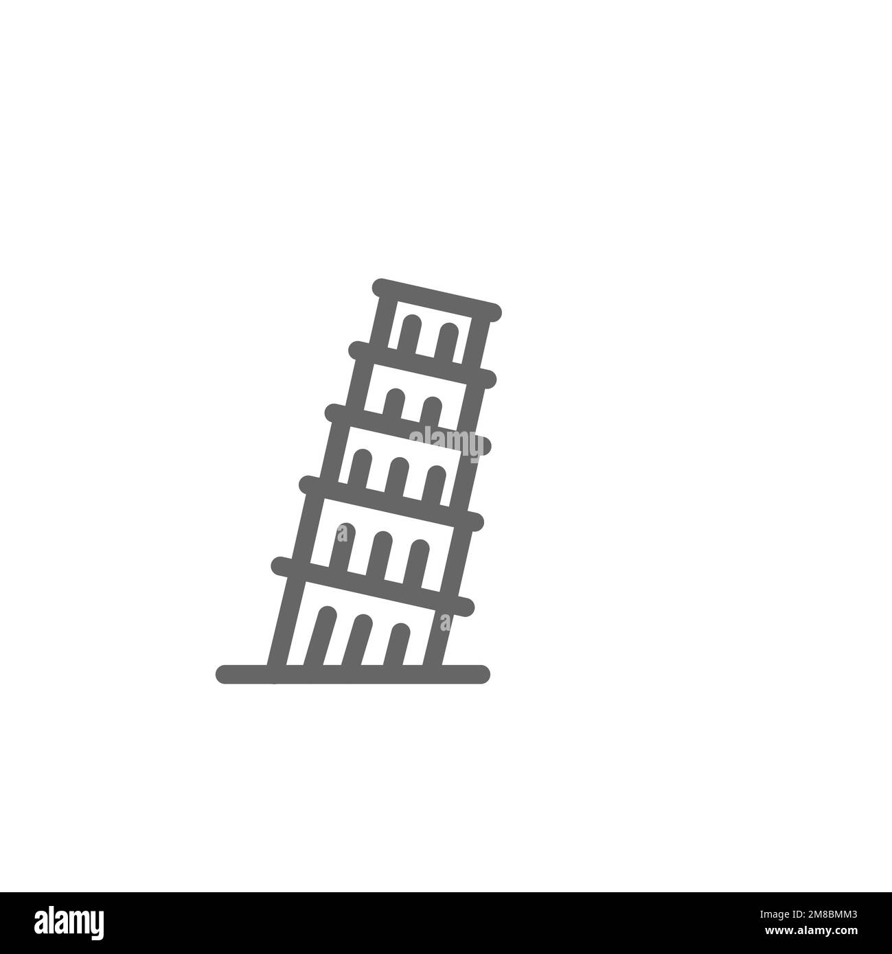 Inclined tower line icon. Graphic resource template, vector ...