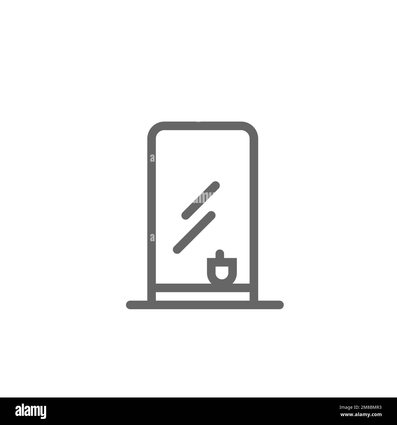 Vanity mirror line icon. Graphic resource template, vector illustration ...