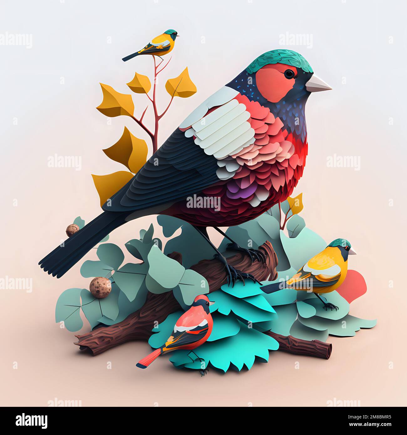 "Elegant bird illustration, Majestic feathered creature, Beautiful ...