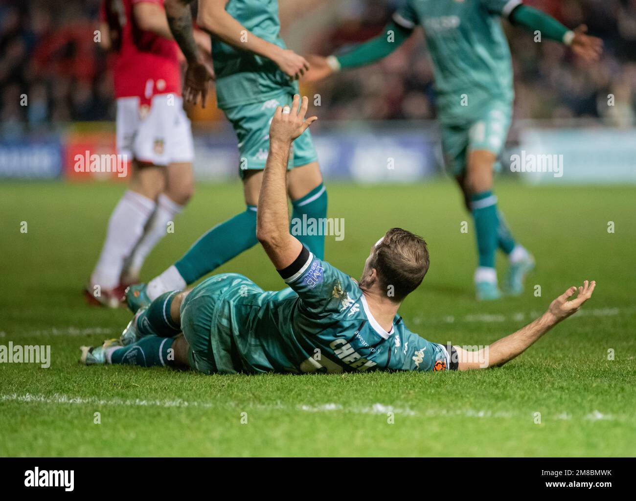 Wrexham, Wrexham County Borough, Wales. 10th January 2023. Bromley's ...