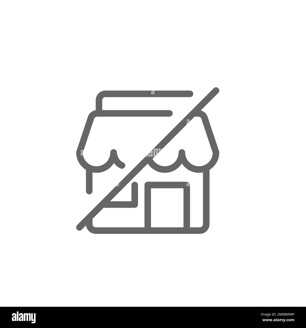 Prohibit store line icons. Graphic resource template, vector ...