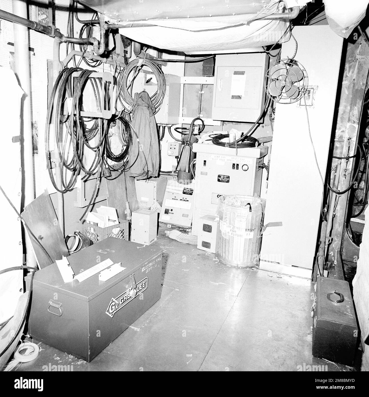 A view of IC and gyro room No. 1 aboard the guided missile cruiser ...