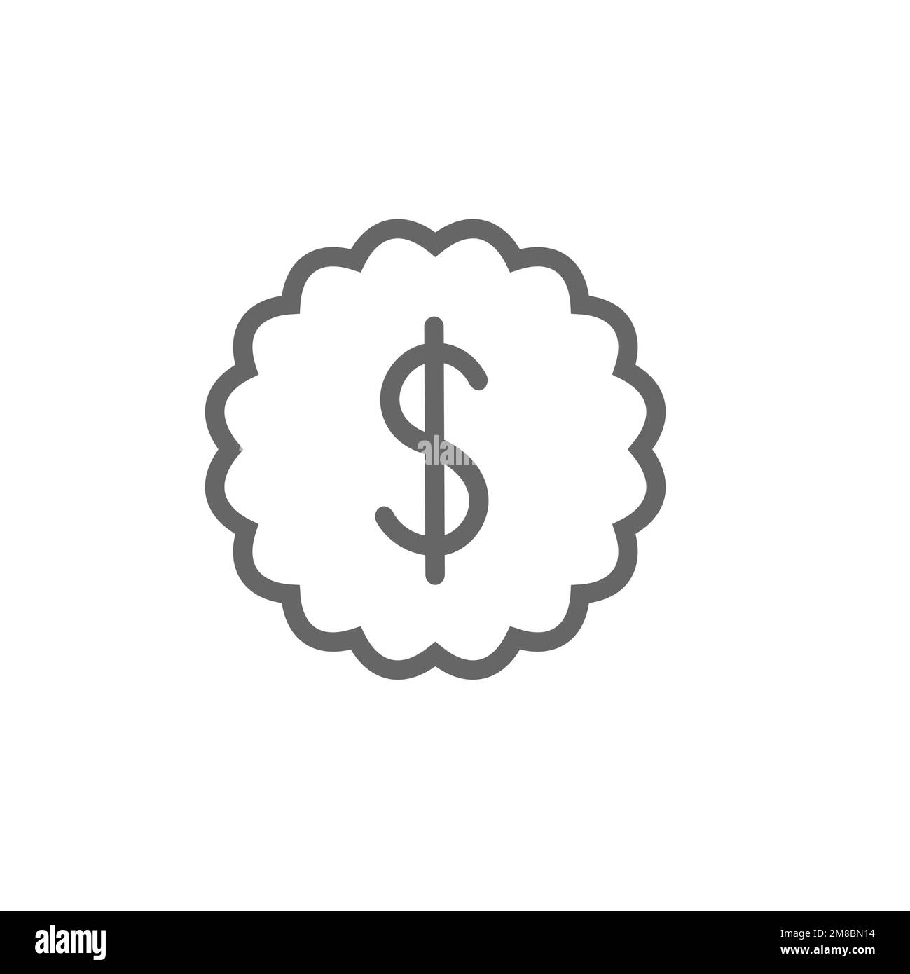 Dollar line icon. Graphic resource template, vector illustration Stock ...