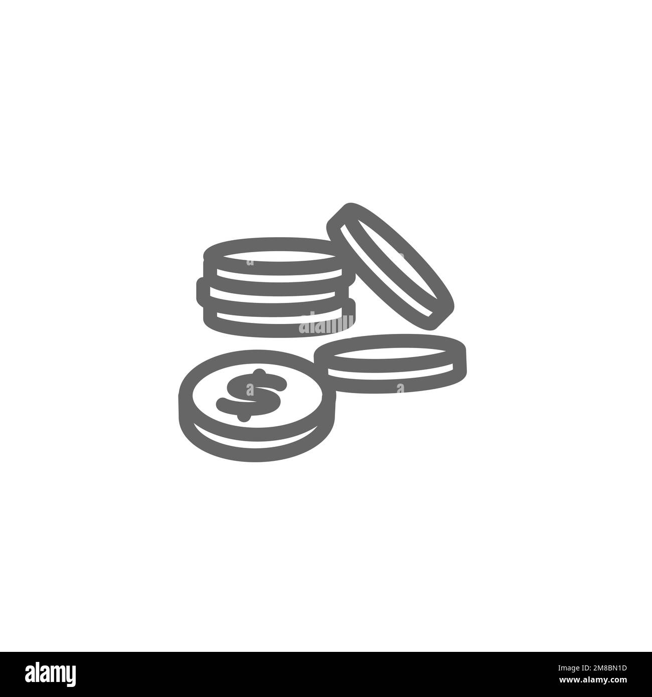 Coin line icon. Graphic resource template, vector illustration Stock ...
