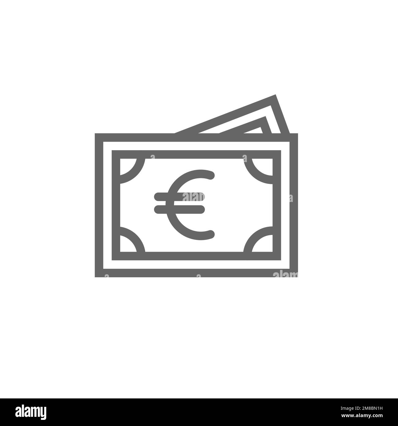 Euro note line icon. Graphic resource template, vector illustration ...
