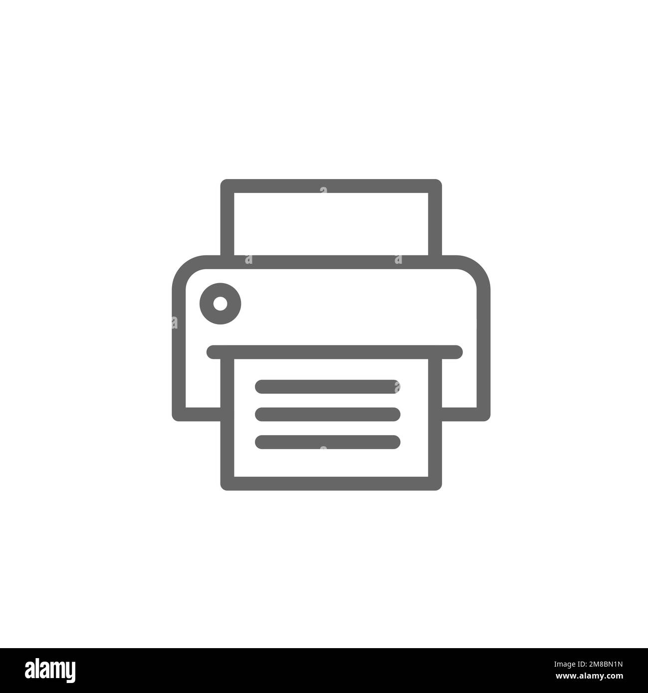 Printer line icon, graphics resource template, vector illustration ...