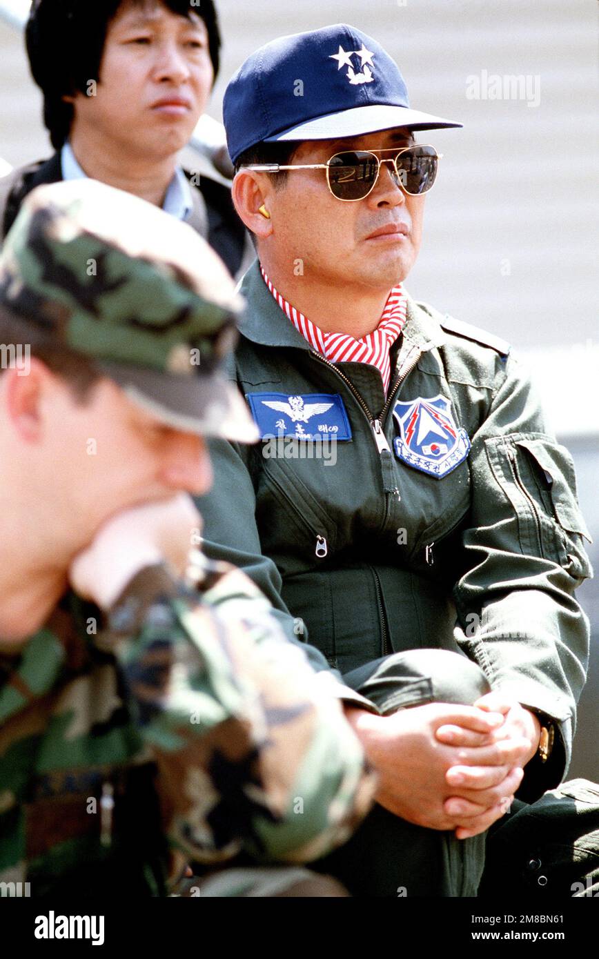 South Korean MGEN Kim watches the South Korean 11th Fighter Wing combat ...