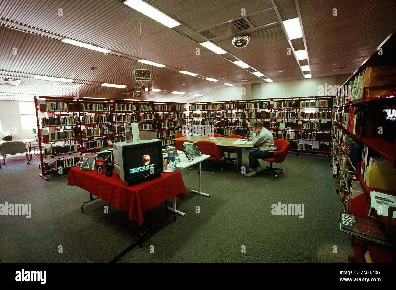 A view of the library at the Thule Air Base recreation center. Base ...