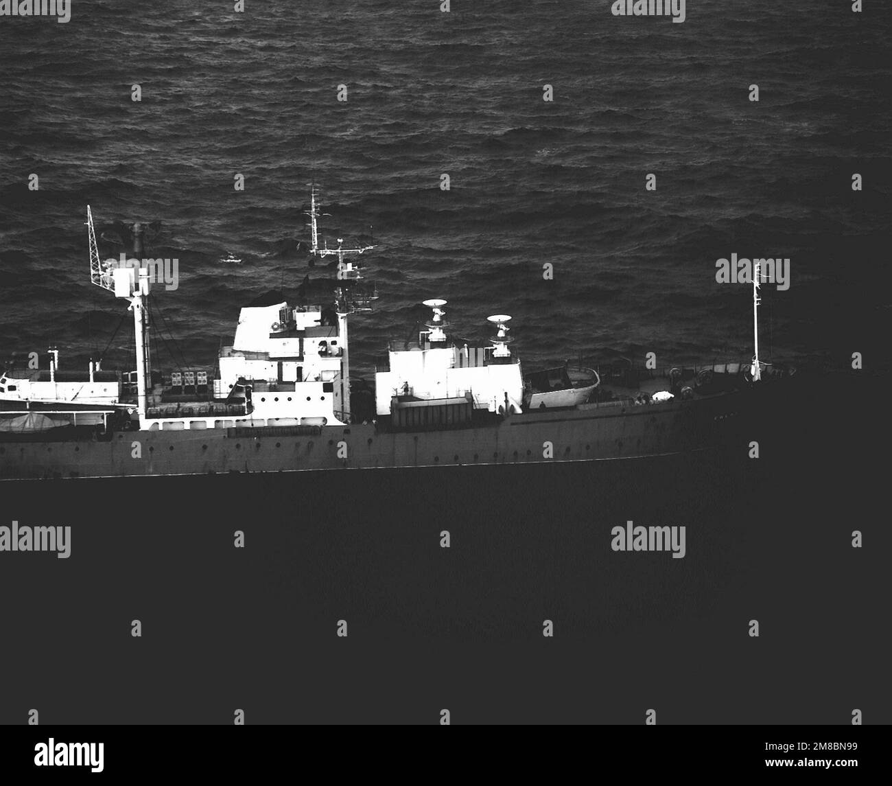 A view of the front half of the Soviet naval missile range ship SIBIR ...