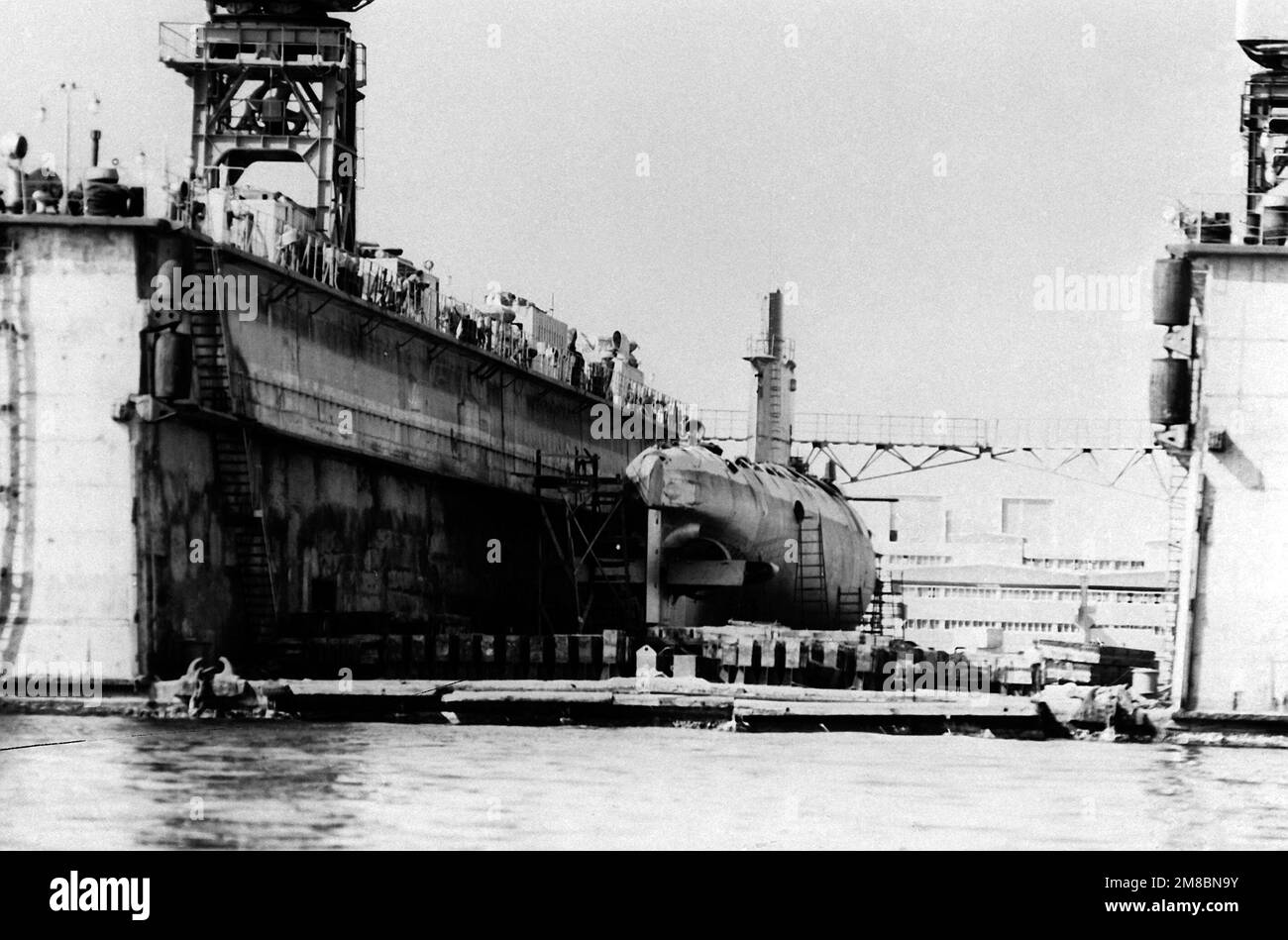 A Romeo class submarine of the Egyptian navy rests in a dry dock. Base ...