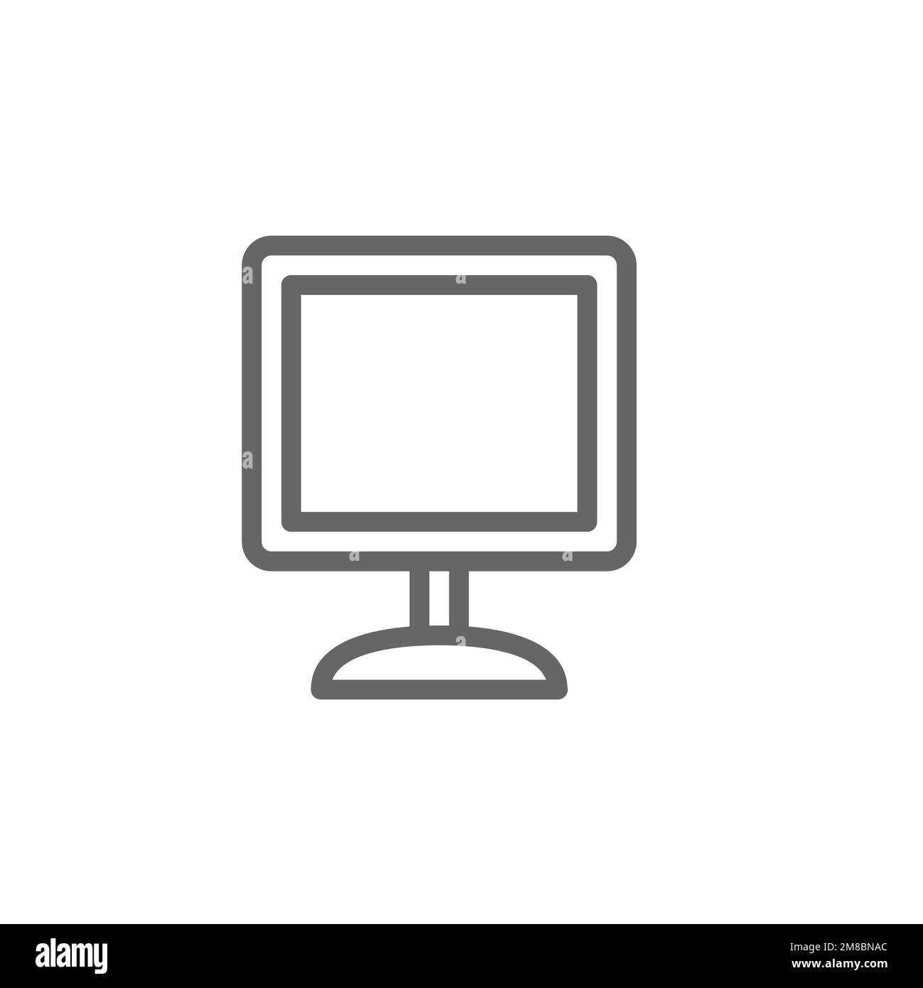 Computer monitor line icon. Graphic resource template, vector ...