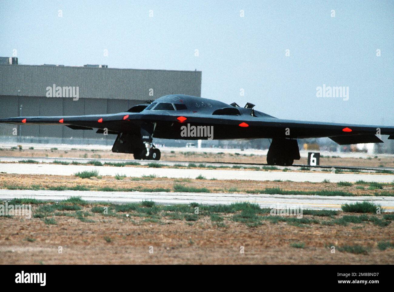 A view of a B-2 advanced technology bomber on the ground at the Air ...