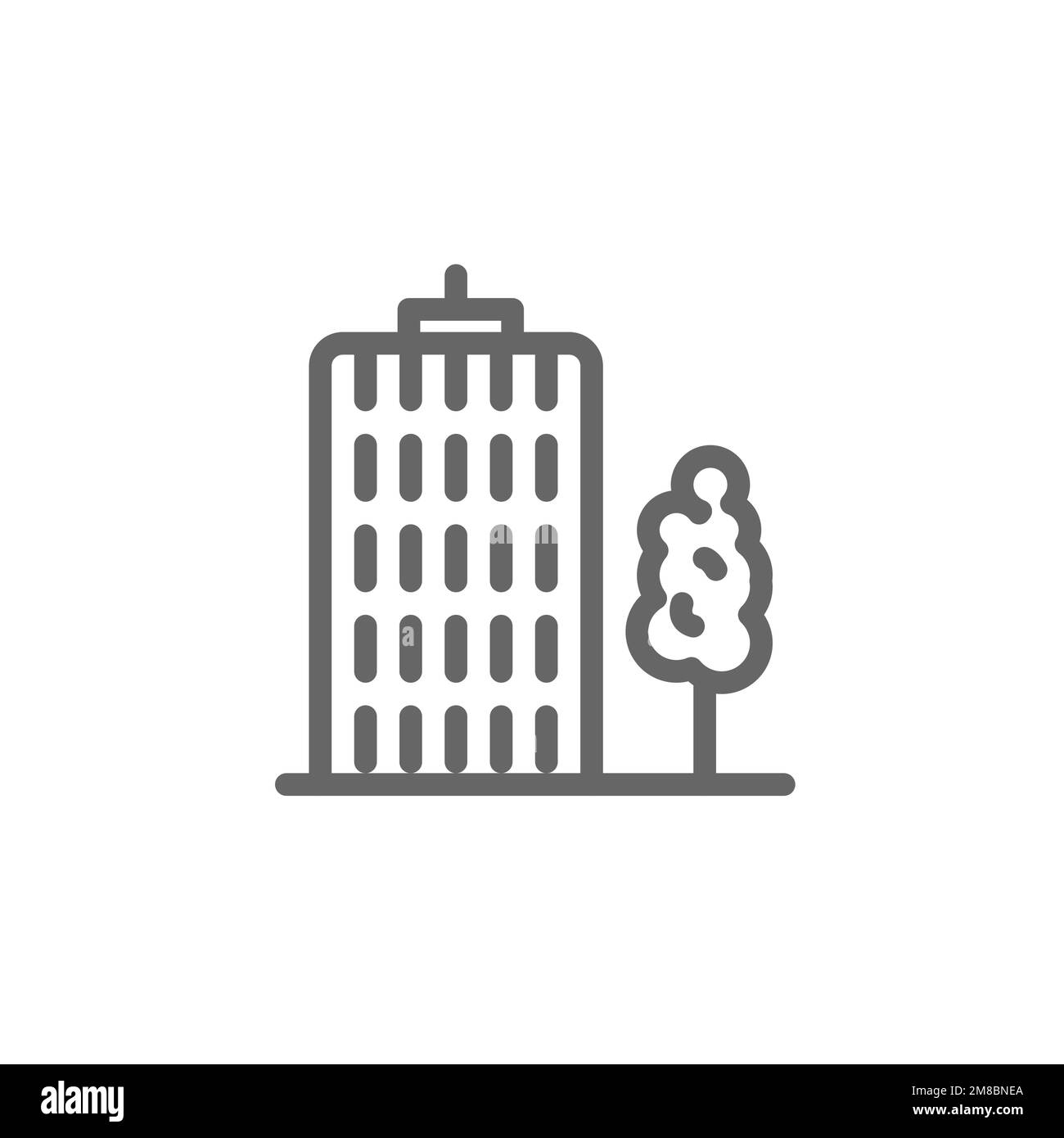 Commercial building line icon. Graphic resource template, vector ...