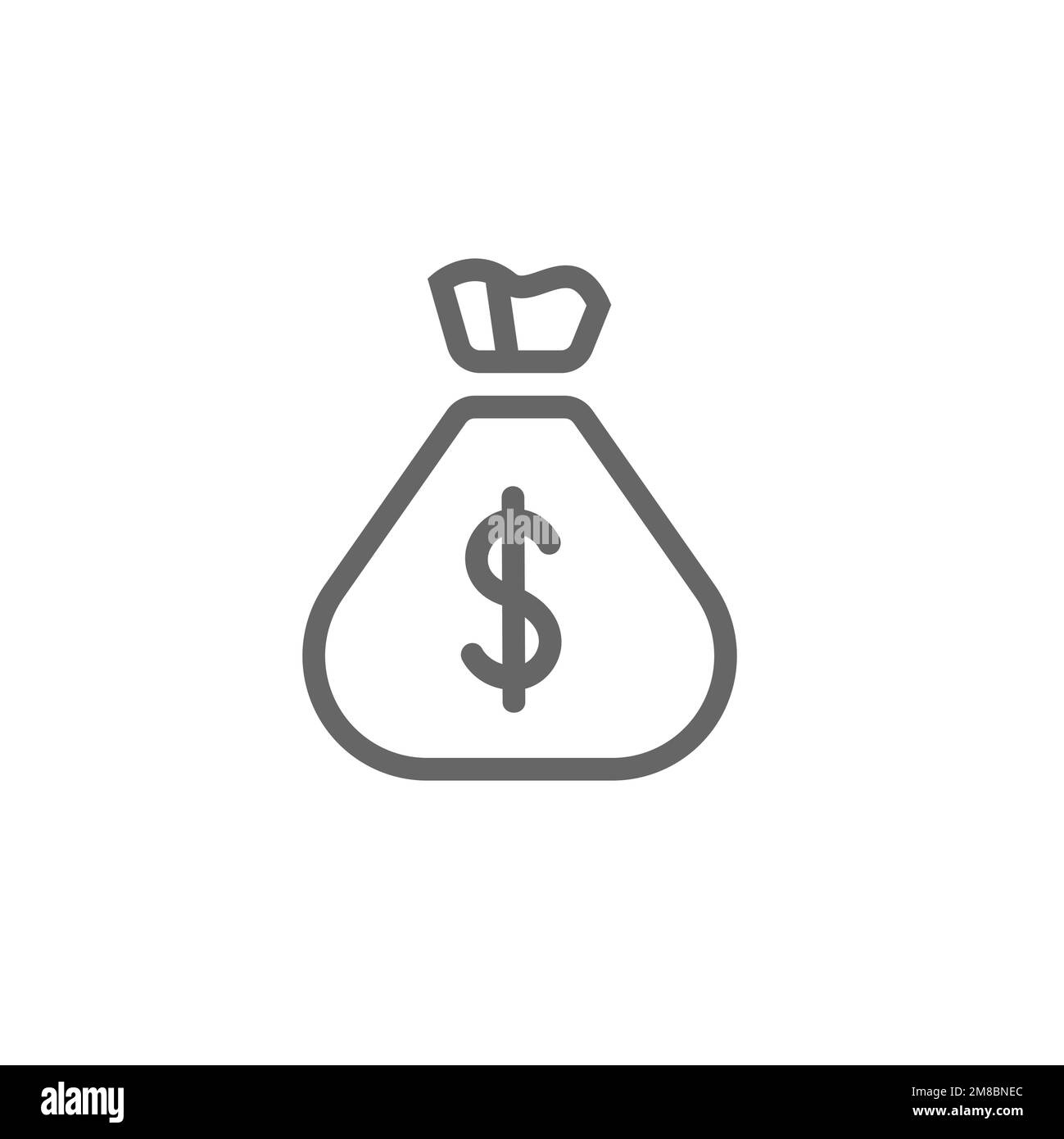 Dollar bag line icon. Graphic resource template, vector illustration ...