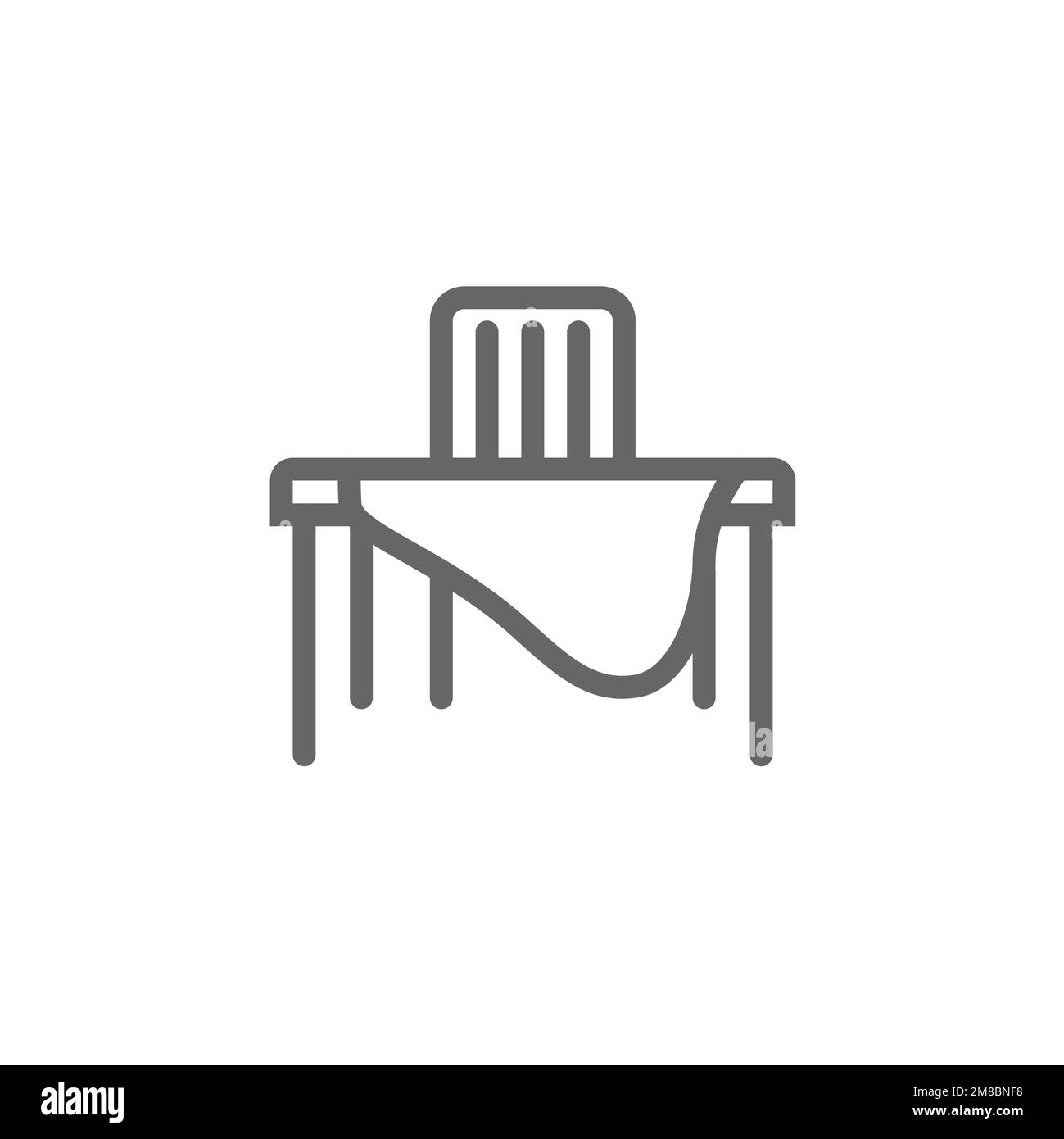 Table and chair line icons. Graphic resource template, vector ...