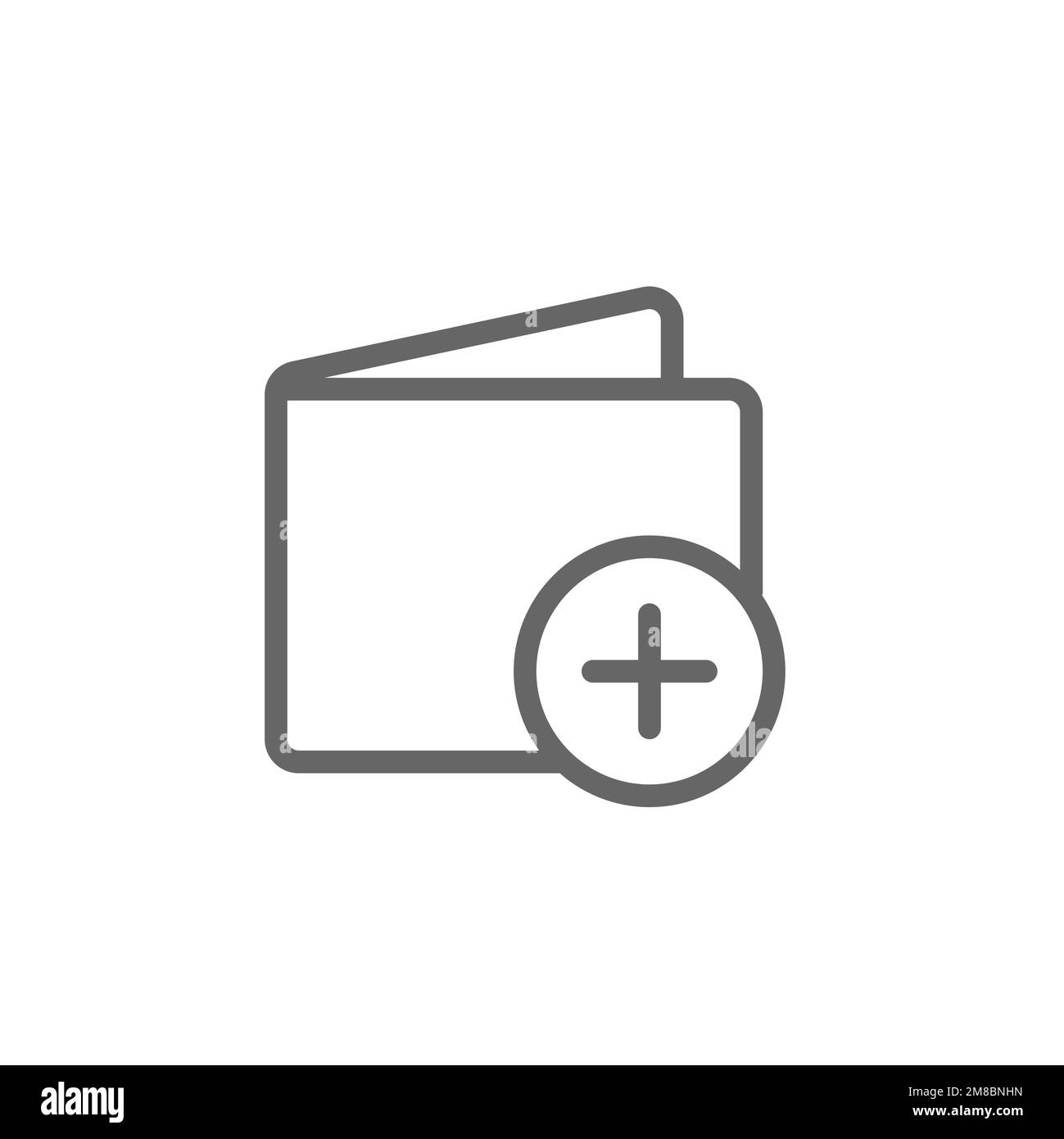 Add wallet line icon. Graphic resource template, vector illustration ...