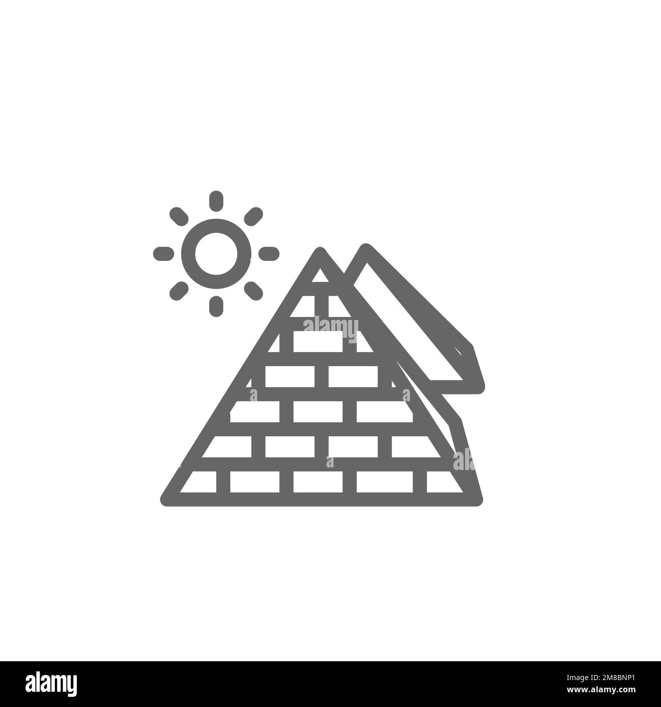 Egyptian pyramid line icon. Graphic resource template, vector ...