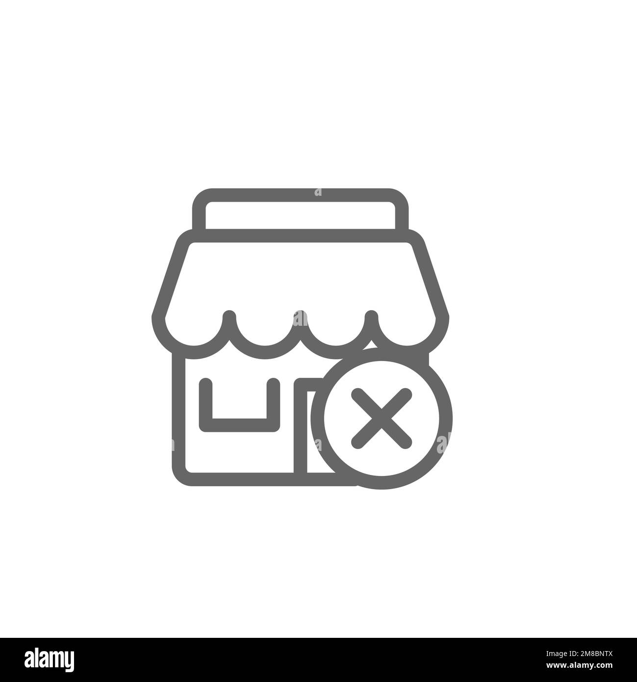 Wrong store line icon. Graphic resource template, vector illustration ...