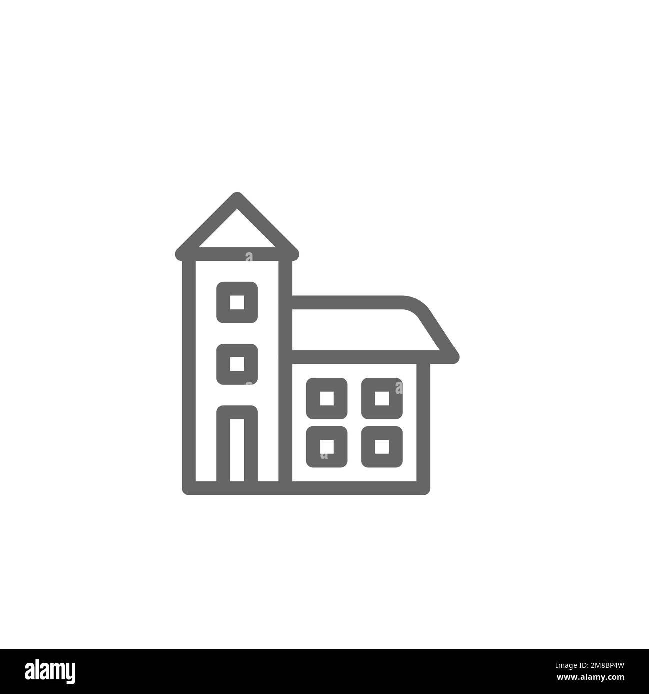 Duplex residential line icon. Graphic resource template, vector ...