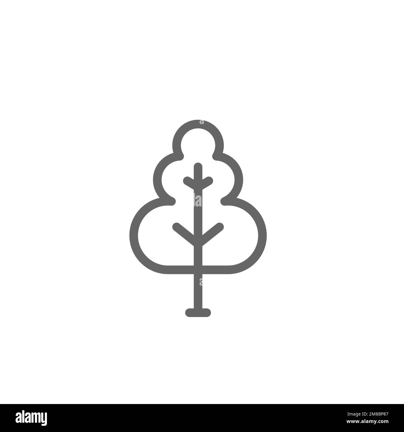 Simple tree line icon. Graphic resource template, vector illustration ...