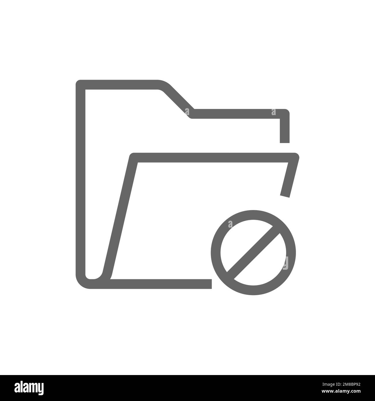 Access to the folder is disabled. Line icon, graphic resource template ...