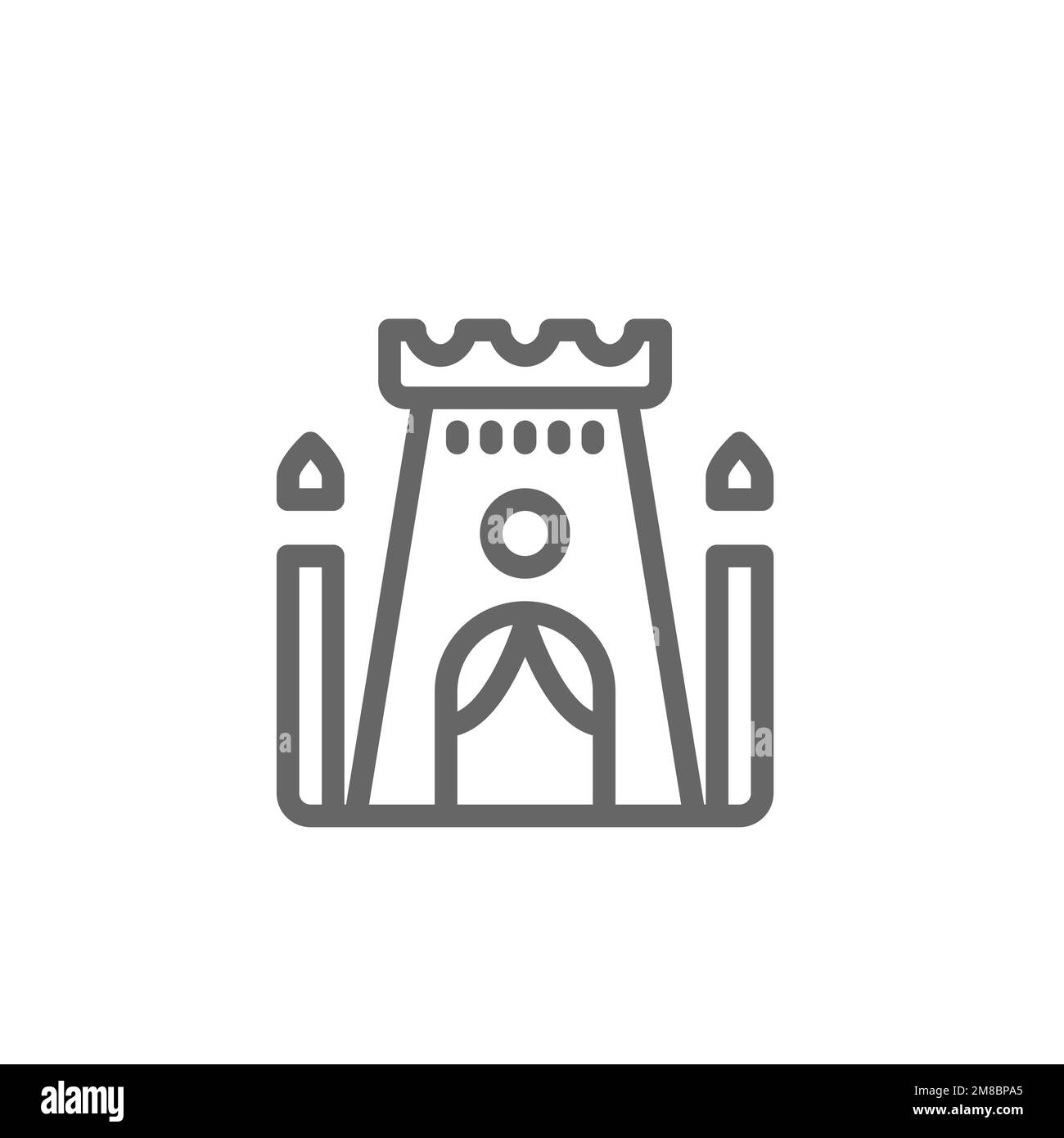 City gate line icon. Graphic resource template, vector illustration ...