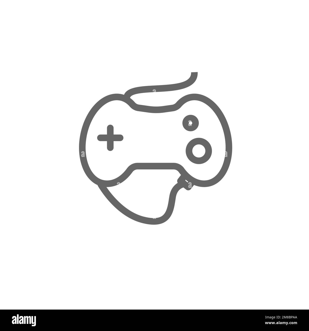Game control handle line icon, graphics resource template, vector ...